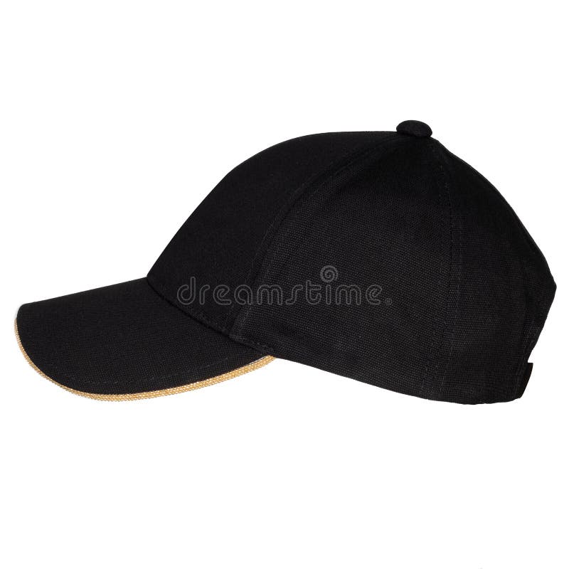 Black Baseball Cap Side View Stock Photo - Image of view, comfortable ...