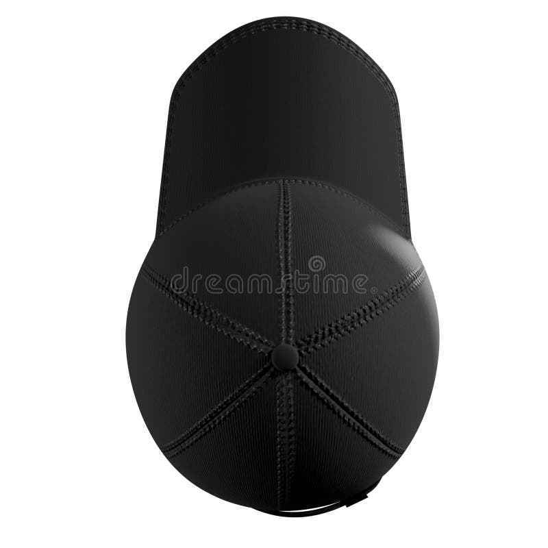 Black Baseball Caps Mockup Top View, Clipping Path, 3D Render Stock ...