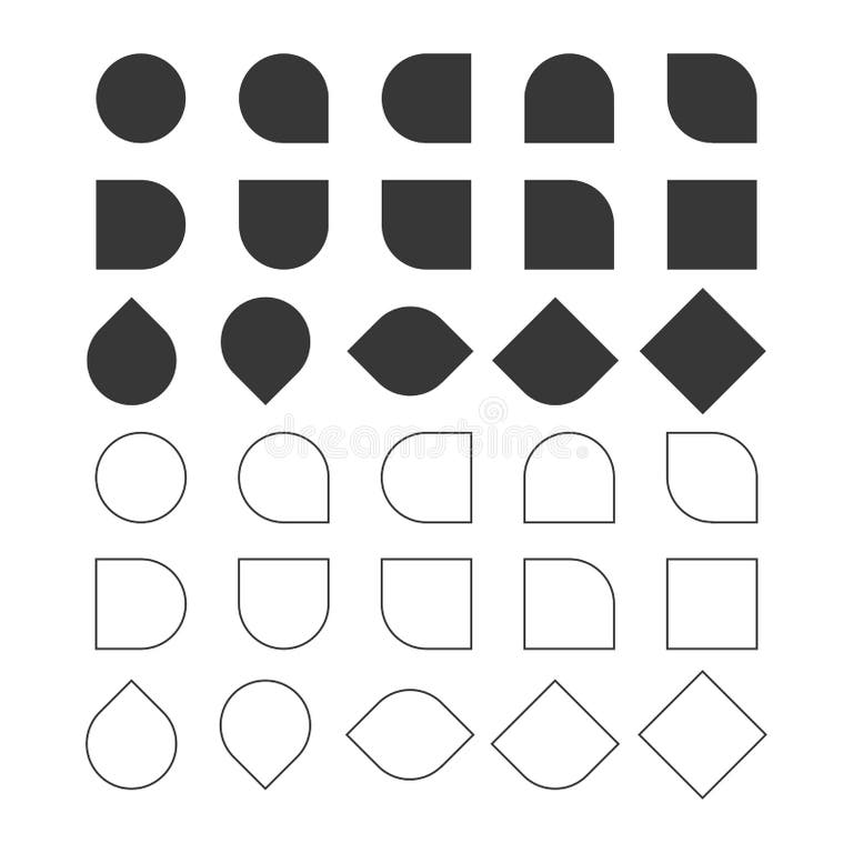 Black Outline Basic Shapes Stock Illustrations – 2,507 Black Outline ...