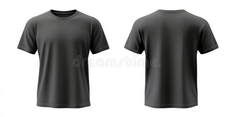 Black Basic TShirt Mockup Featuring Both the Front and Back View for Easy Visualization Stock ...