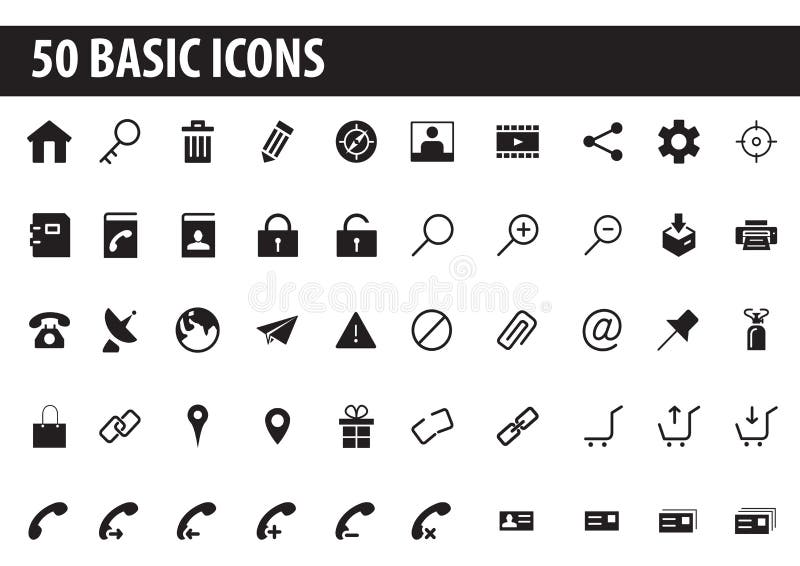 Black basic web icons stock vector. Illustration of forum - 2764846