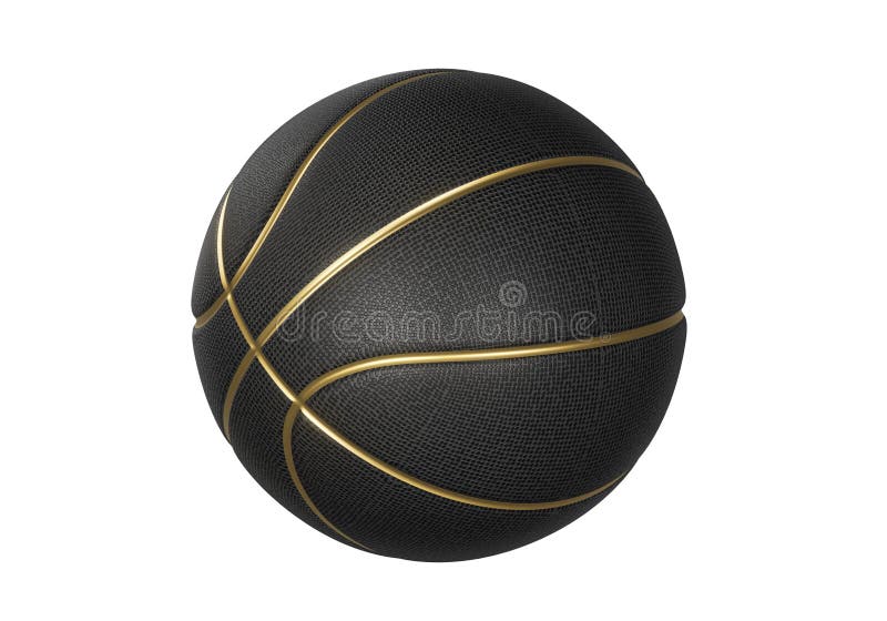 Black Basketball Ball with Golden Lines Stock Illustration ...