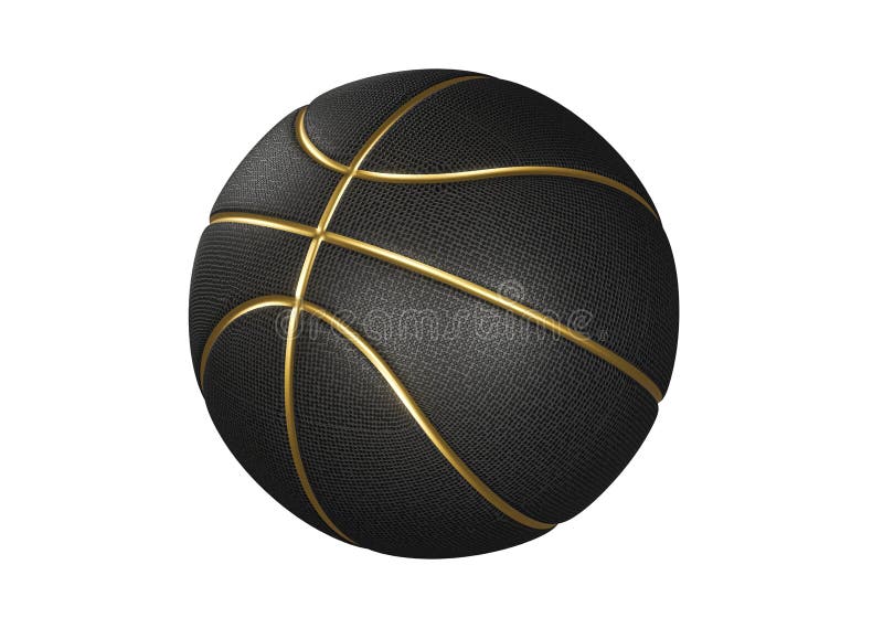 Black Basketball Ball with Golden Lines Stock Illustration ...
