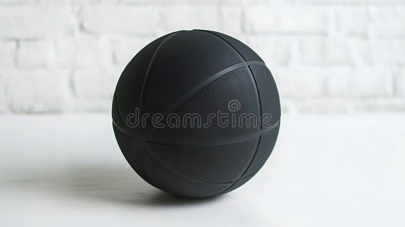A Black Basketball with a White Stripe on it Stock Image - Image of ...