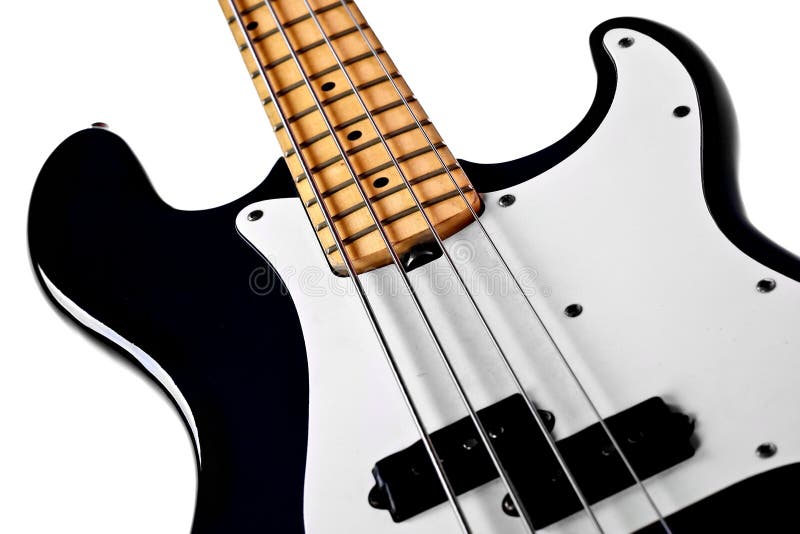 Black bass guitar close up stock photo. Image of closeup - 9161586