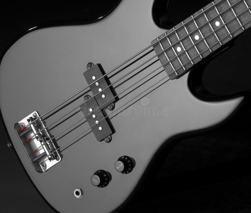 Black bass guitar detail stock photo. Image of copy, music - 22922104