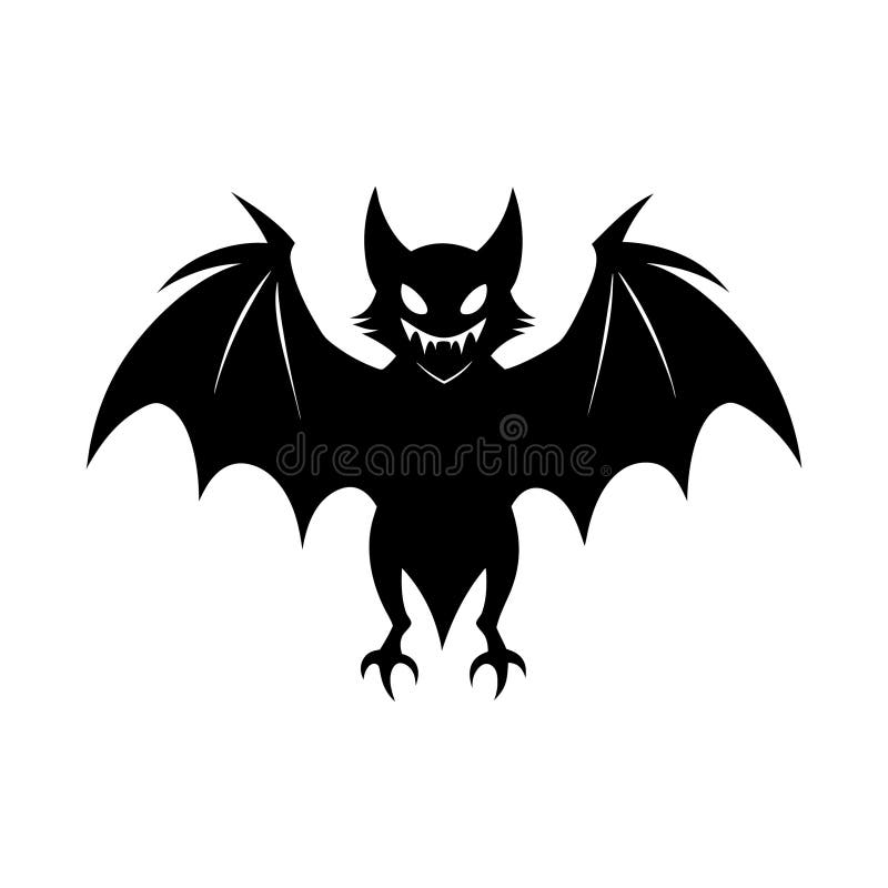 Black Bat Illustration for Spooky Halloween Posters Stock Vector ...