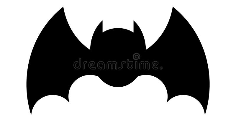 Black Bat Silhouette Icon Stencil Vector Design Stock Vector ...