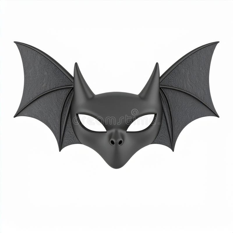 Black Bat Wing Mask Costume Accessory Stock Illustration - Illustration ...