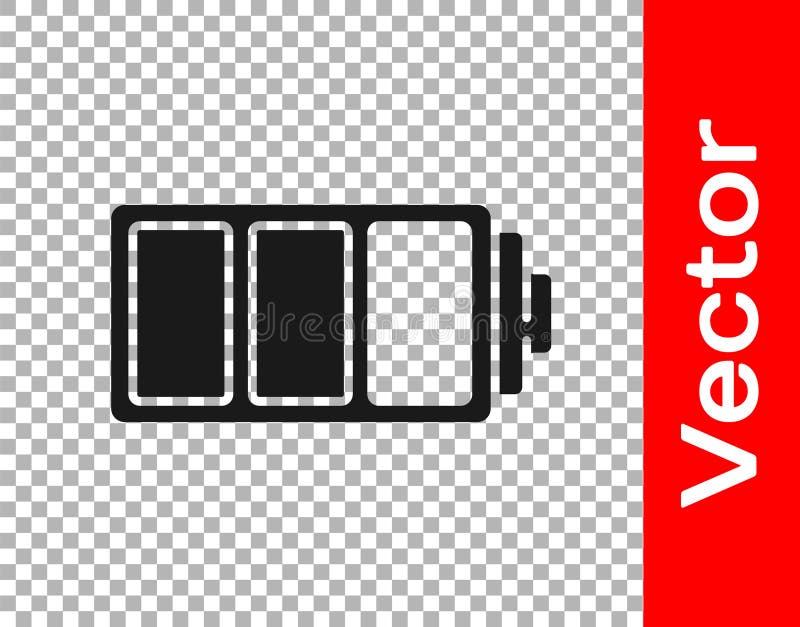 Black Battery Charge Level Indicator Icon Isolated on Yellow Background ...