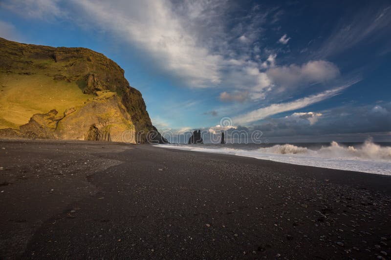 Black Beach, Iceland, Vik, Coast Stock Photo - Image of natural, green ...