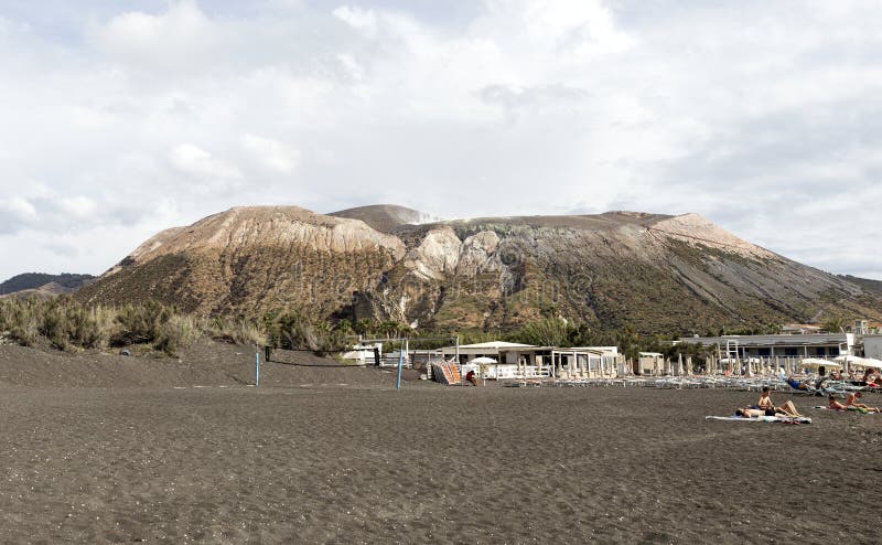 Black Beach in Vulcano Island, Italy Editorial Photography - Image of ...