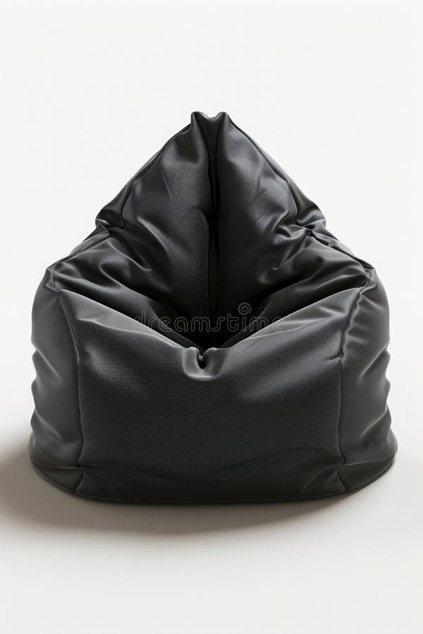 A Black Bean Bag Chair is Sitting on a White Background Stock Photo ...