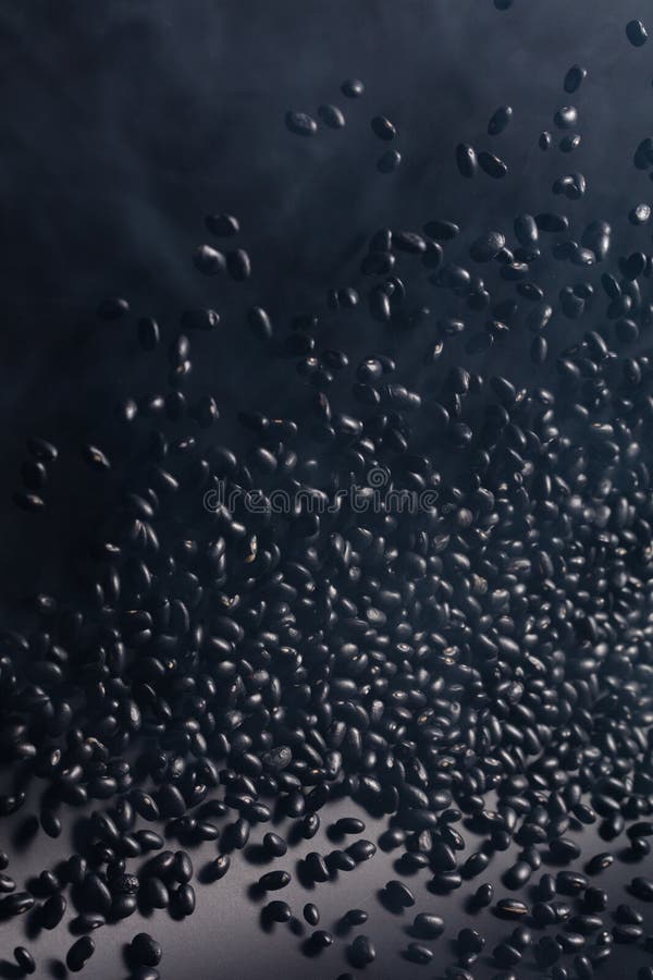 Black Bean Flying Explosion, Black Grain Beans Explode Abstract Cloud ...