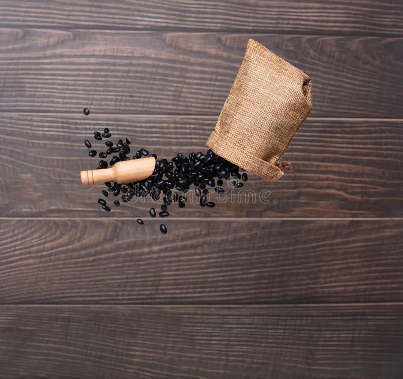 Black Bean Flying Explosion in Sack Bag, Black Grain Beans Explode ...