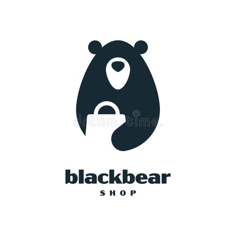 Black Bear Shop Logo Design Stock Vector - Illustration of element ...