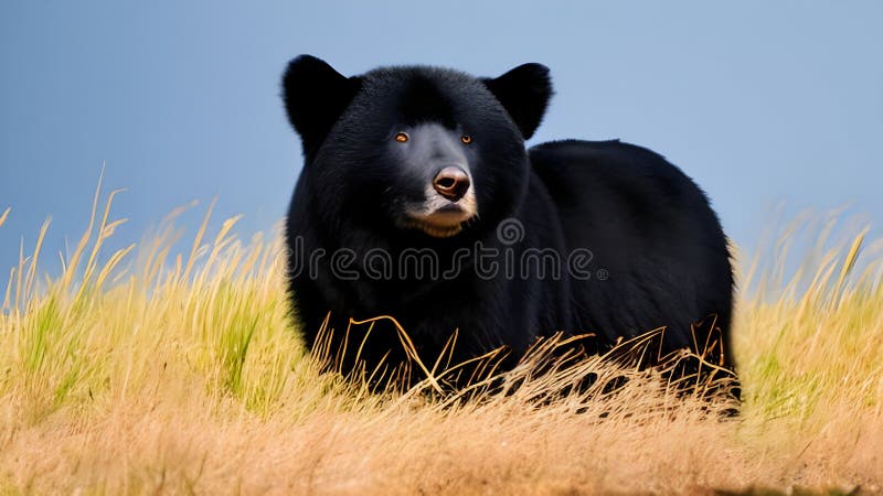 Black Bear in the Forest Looking at Camera Stock Illustration ...
