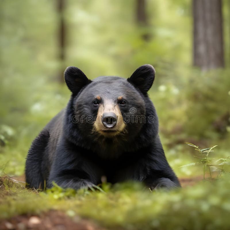 A black bear sitting stock image. Image of squirrel - 302822773