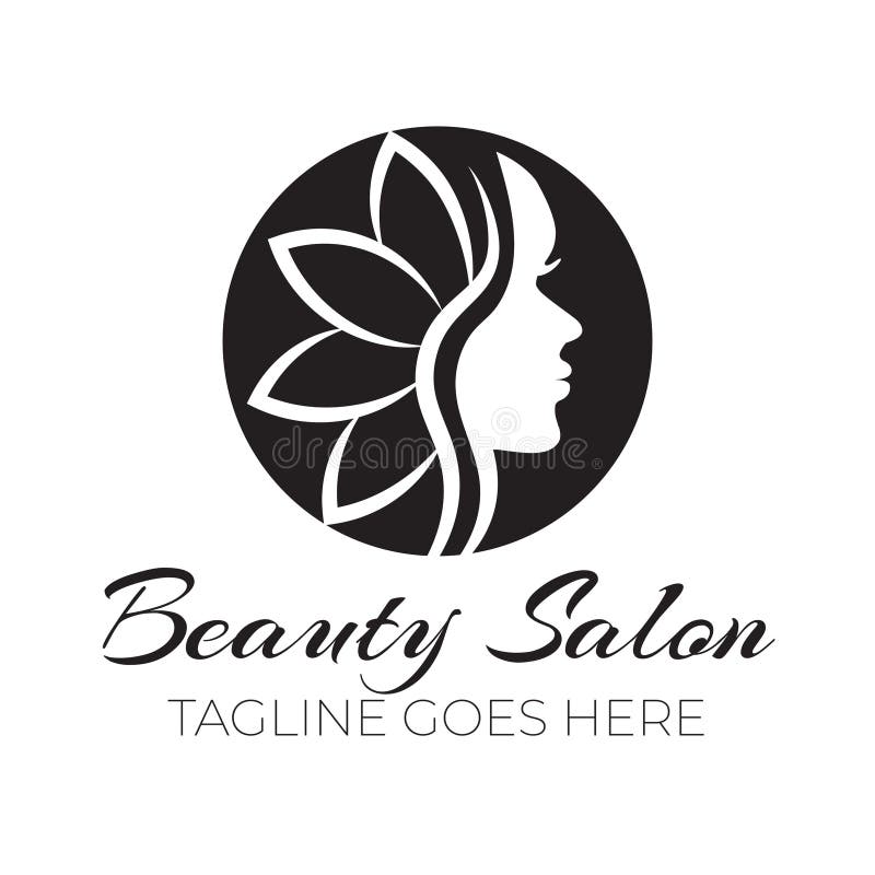 Black Beauty Salon Logo Design White Background Stock Vector ...