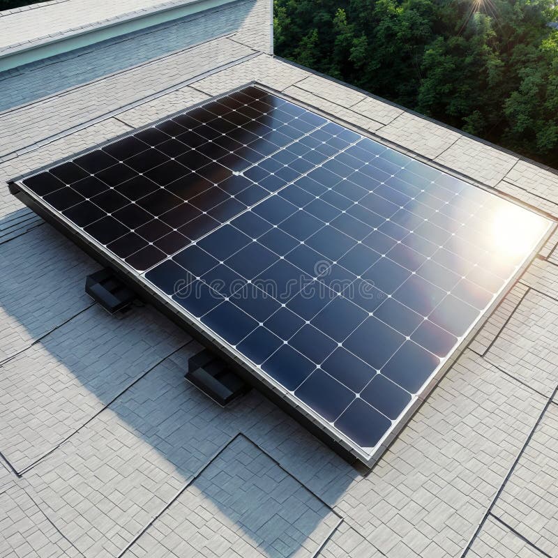 Black Beauty: Solar Panel Elegance on Rooftop, Generative Ai Stock ...