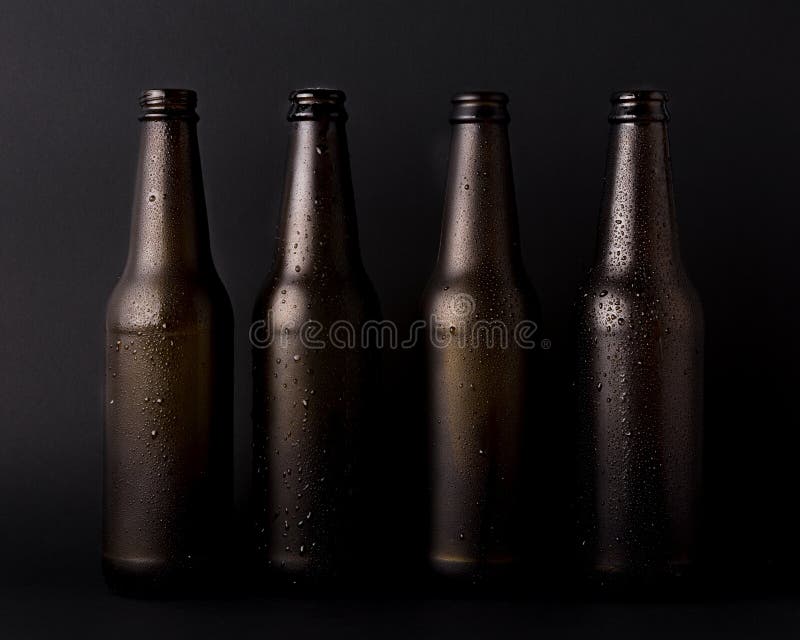 Black Beer Bottles Line. High Quality Photo Stock Photo - Image of ...