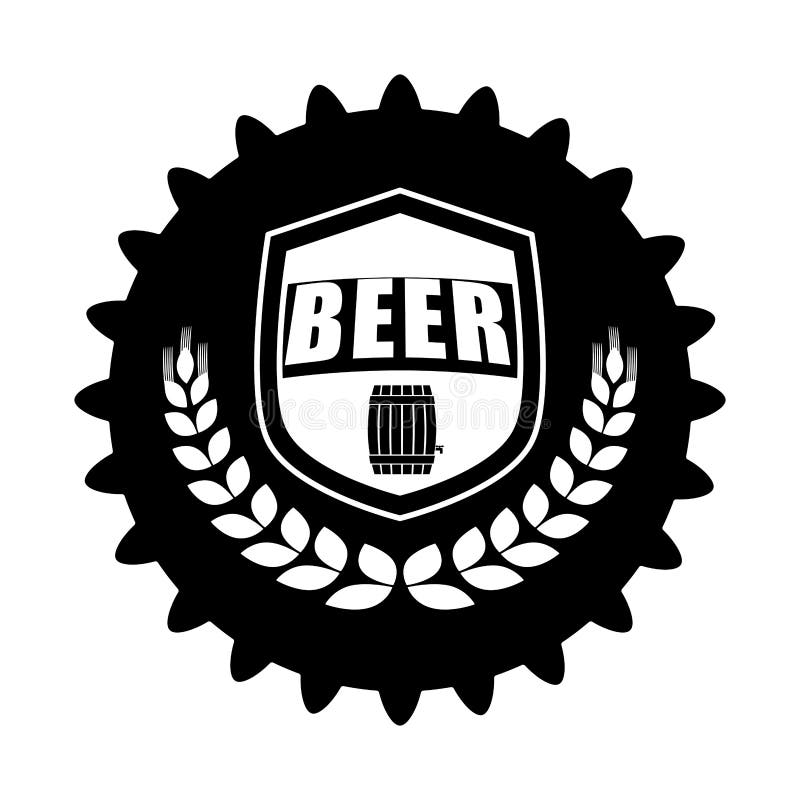 Black Beer Cap Emblem Icon Image Stock Illustration - Illustration of ...