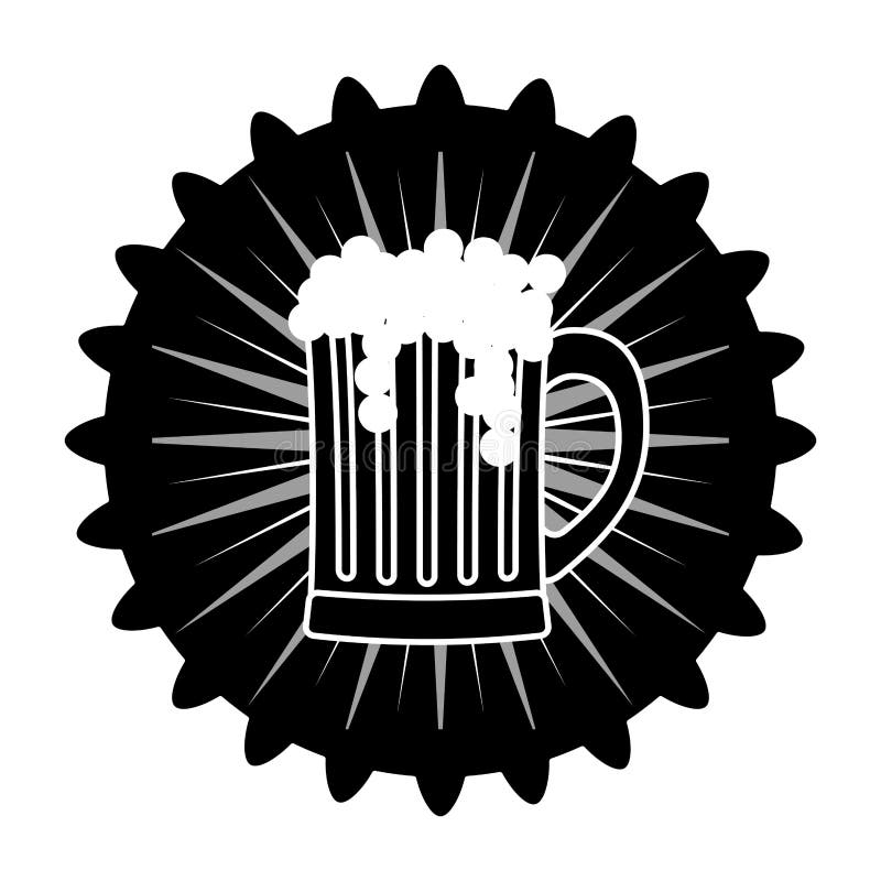 Black Beer Cap Emblem Icon Image Stock Illustration - Illustration of ...