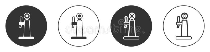 Black Beer Tap Icon Isolated on White Background. Circle Button Stock ...