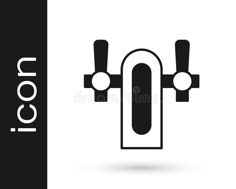 Black Beer Tap Icon Isolated on White Background. Vector Stock Vector ...