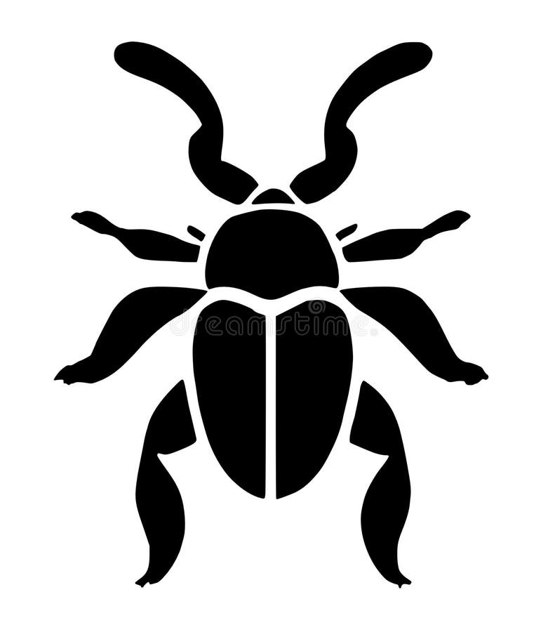 Black Beetle Icon, Simple Style Stock Illustration - Illustration of ...