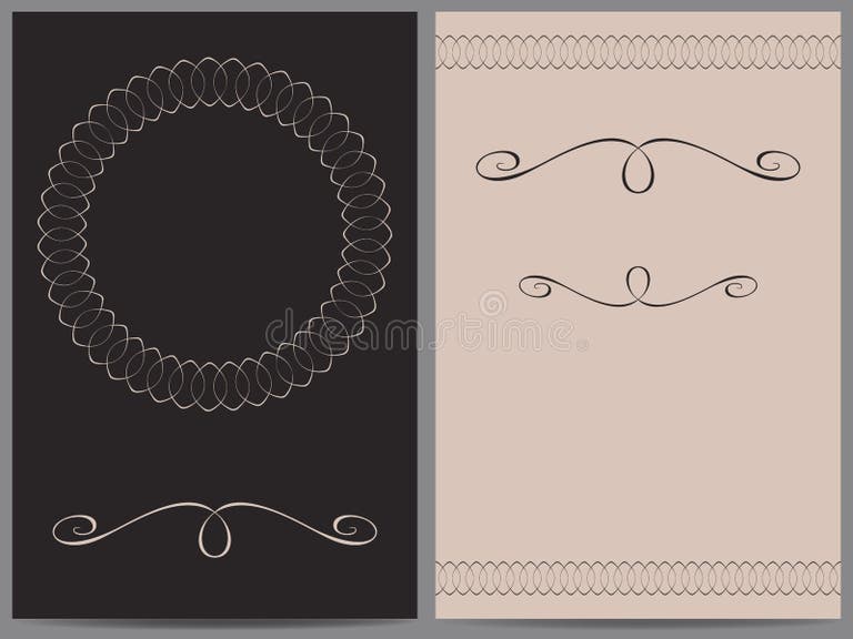 Black and Beige Cards with Calligraphic Elements Stock Vector ...