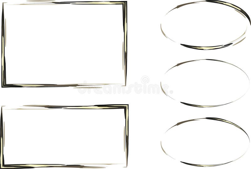 Black Beige Colorful Scribbled Abstract Design Frames Set Stock ...