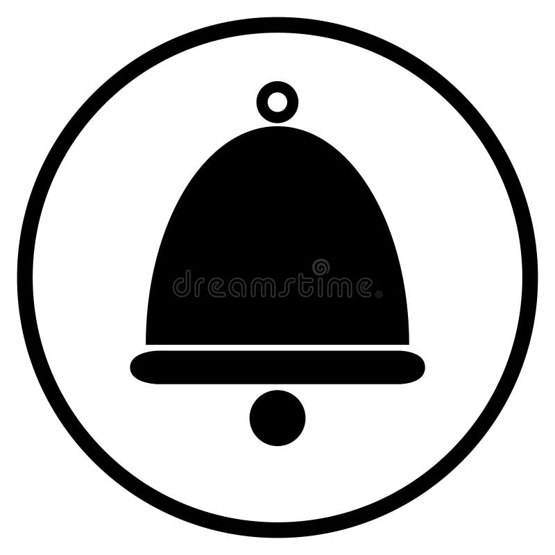 Black Bell icon in Circle stock illustration. Illustration of handbell ...