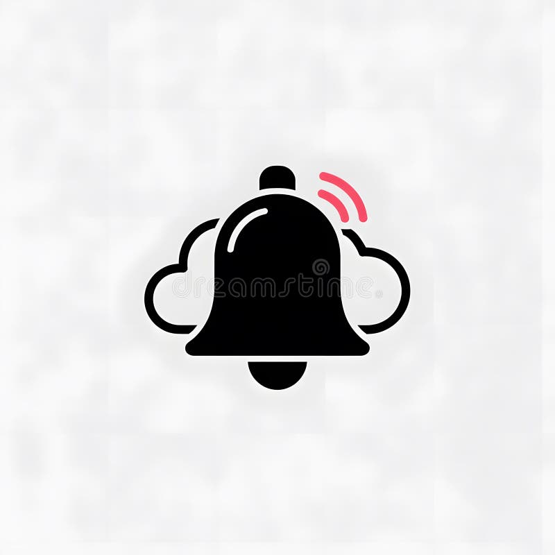 Black Bell Icon Notification Alert Symbol Cloud Computing Digital ...
