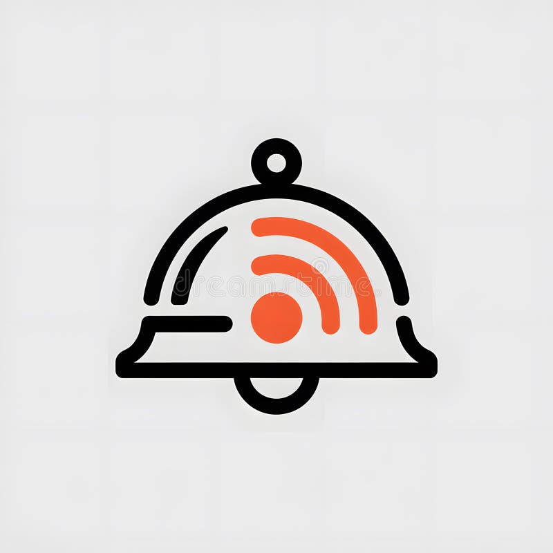 Order Bell Icon with Notification Waves for Alerts or Food Delivery ...