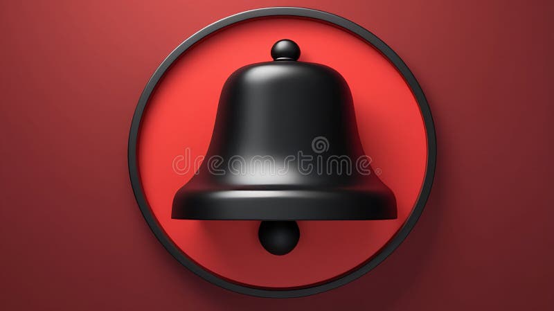 Black Bell on Red Background Stock Illustration - Illustration of presentation, website: 381512314