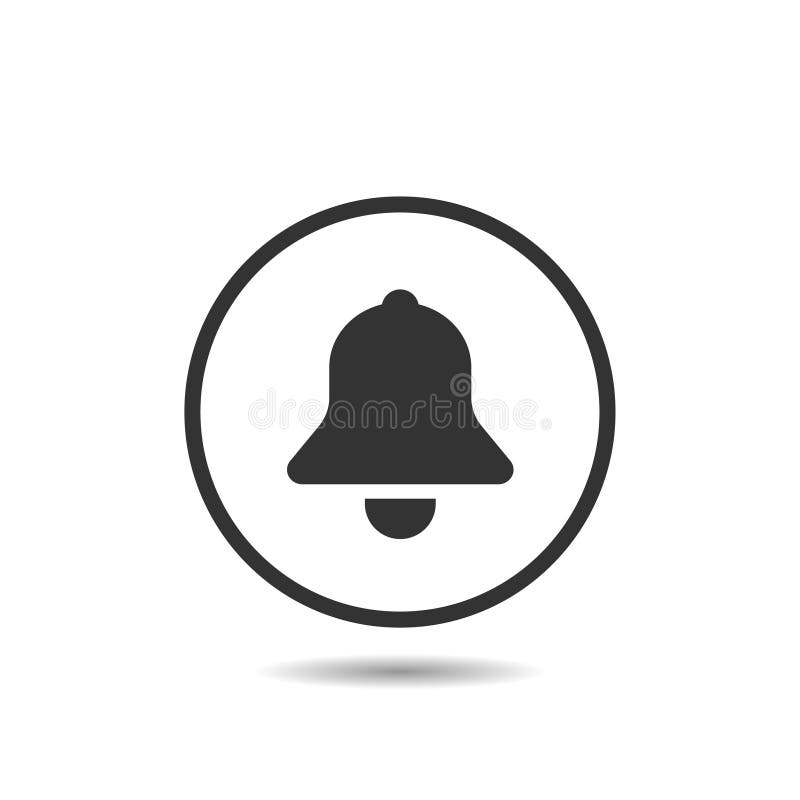 Black Bell Round Vector Icon. Bell Icon or Logo in Line Style Stock ...