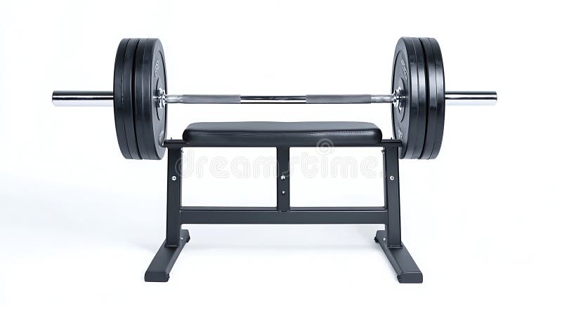 A Black Bench with a Barbell on Top of it Stock Photo - Image of black ...