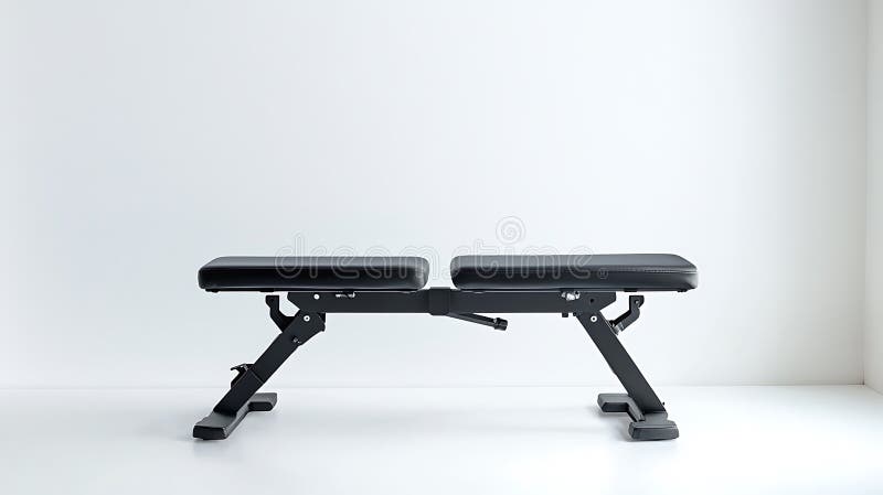 A Black Bench with a Black Cushion on it Stock Image - Image of machine ...