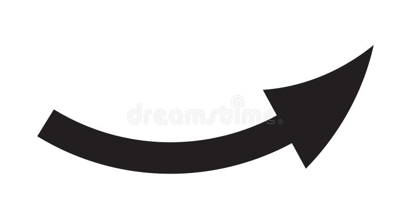 Black Bent Direction Arrow on a White Background Stock Vector ...