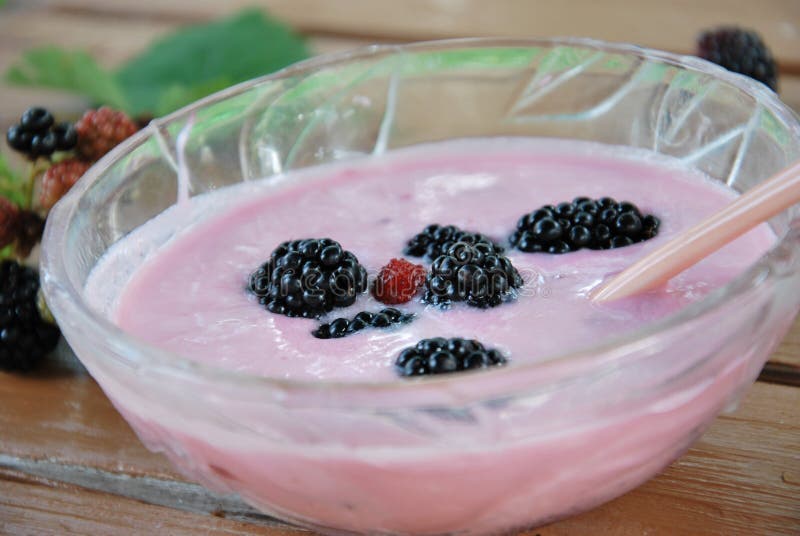 Black berry yogurt stock photo. Image of berry, glass - 43207768