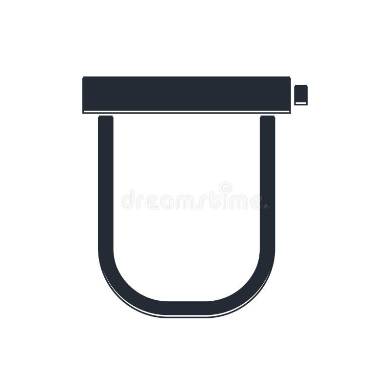Black Bicycle Lock U Shaped Industrial Icon Isolated on White ...