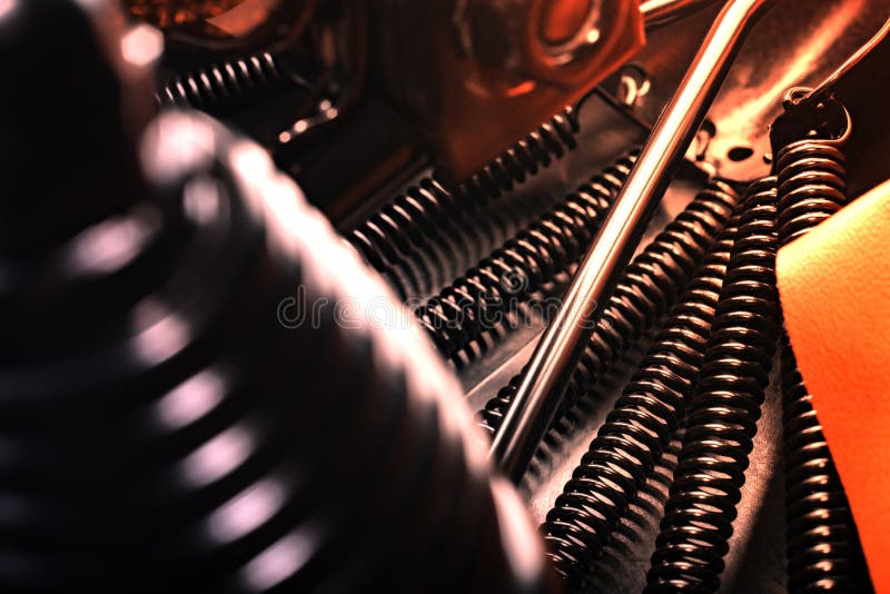 Black Bicycle seat springs stock image. Image of design - 151610827
