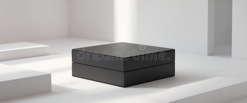 Black Big Rectangular Box on Shop Mock Up Stock Image - Image of ...