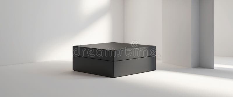 Black Big Rectangular Box on Shop Mock Up. Stock Image - Image of ...