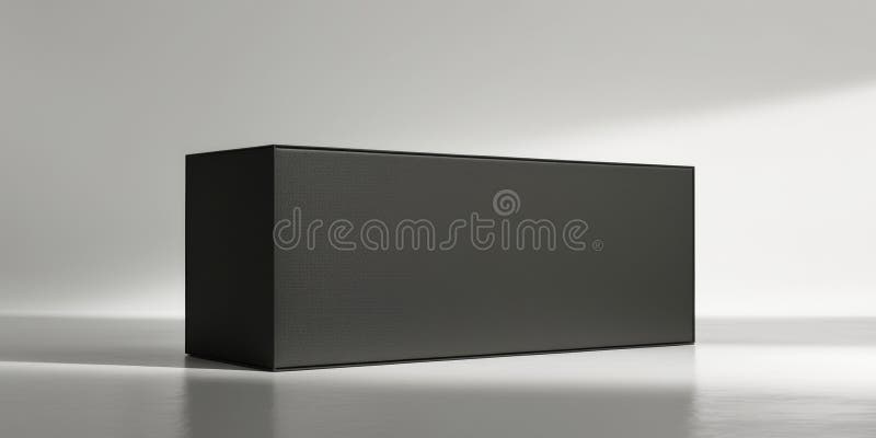 Black Big Rectangular Box on Shop Mock Up. Stock Photo - Image of ...