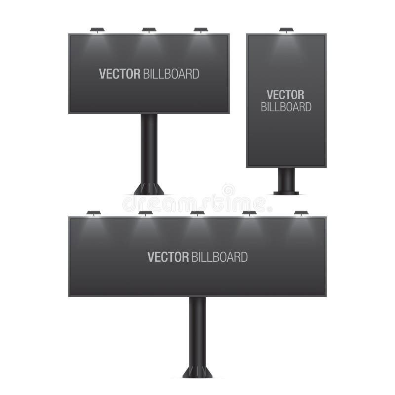 Black billboards. stock illustration. Illustration of city - 67865948