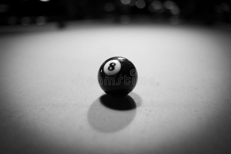 The Black Billiard Ball is on the Billiard Table Stock Image - Image of ...