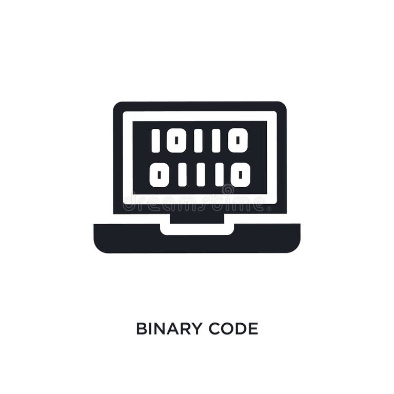 Black Binary Code Isolated Vector Icon. Simple Element Illustration from Artificial Intelligence ...