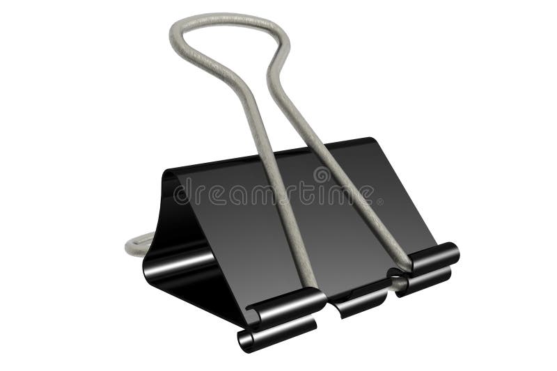 Black Binder Clip Close Up Isolated Stock Illustration - Illustration ...